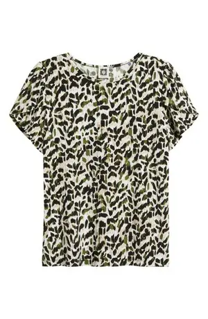 Anne Klein Animal Spot Tulip Sleeve Top