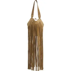 Khaite Nano Lotus Fringe Suede Tote