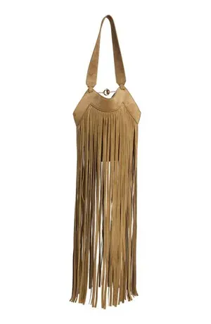 Khaite Nano Lotus Fringe Suede Tote