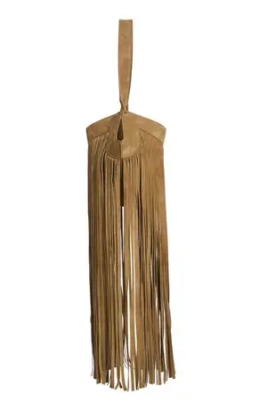 Khaite Nano Lotus Fringe Suede Tote