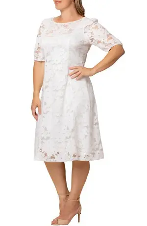 KIYONNA Emma Floral Lace Cocktail Midi Dress