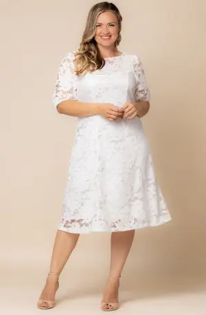 KIYONNA Emma Floral Lace Cocktail Midi Dress