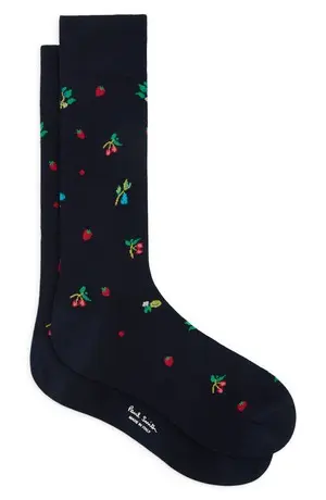 Paul Smith Tutti Frutti Patterned Dress Socks - Navy
