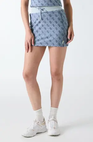 Guess 4g Logo Jacquard Mini Skirt - Navy