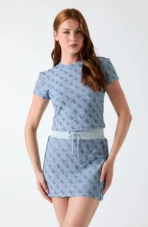 Guess 4g Logo Jacquard Mini Skirt