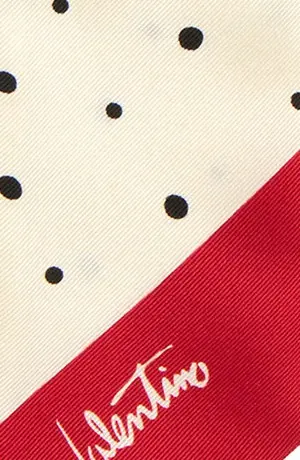Valentino Garavani Little Stars Print Silk Skinny Scarf - Vanilla