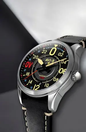 AVI-8 X Imperial War Museums Spitfire N3200 Automatic Leather Strap Watch