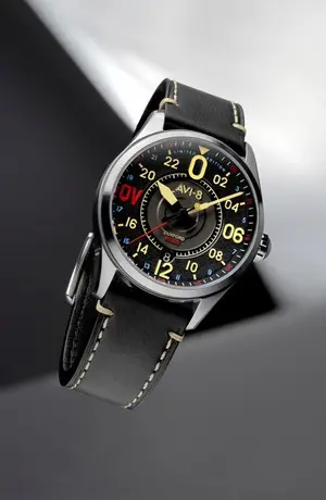 AVI-8 X Imperial War Museums Spitfire N3200 Automatic Leather Strap Watch