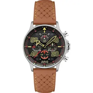 AVI-8 Hawker Typhoon Coningham Baldwin Chronograph Leather Strap Watch - Black