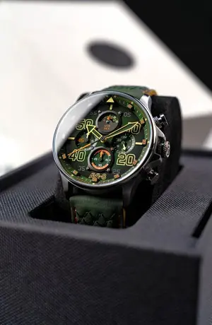 AVI-8 Hawker Typhoon Coningham Harding Chronograph Leather Strap Watch