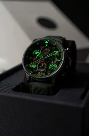 AVI-8 Hawker Typhoon Coningham Harding Chronograph Leather Strap Watch