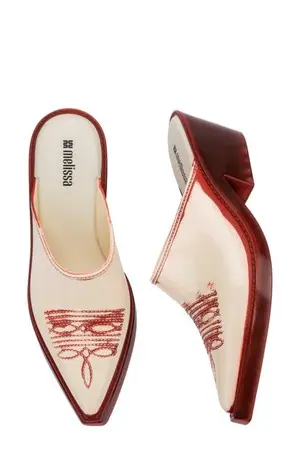 Melissa Texas Mule - Red/beige