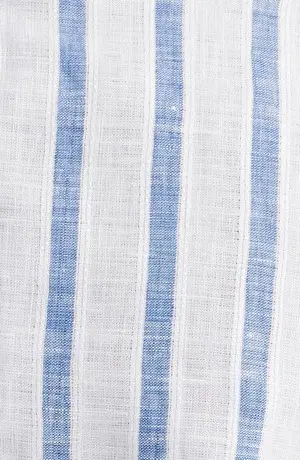 EMANUEL BERG Stripe Slub Linen Button-up Shirt