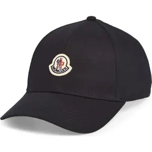 Moncler Logo Patch Baseball Cap - Black