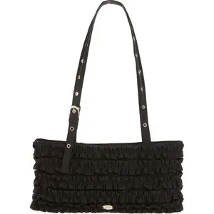 DAMSON MADDER Sophia Ruffle Shoulder Bag - Black