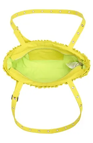 DAMSON MADDER Sophia Ruffle Shoulder Bag - Chartreuse