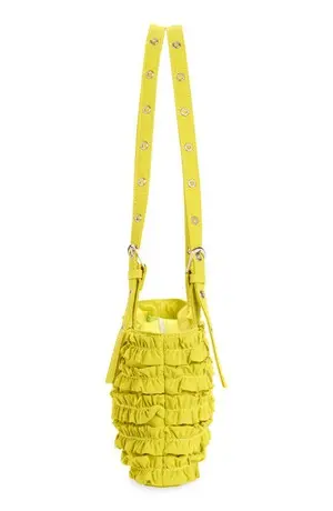 DAMSON MADDER Sophia Ruffle Shoulder Bag - Chartreuse