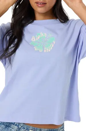 O'Neill Aloha Hibiscus Graphic T-shirt - Blue Jelly