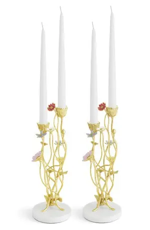 Michael Aram Wildflowers Set Of 2 Candleholders