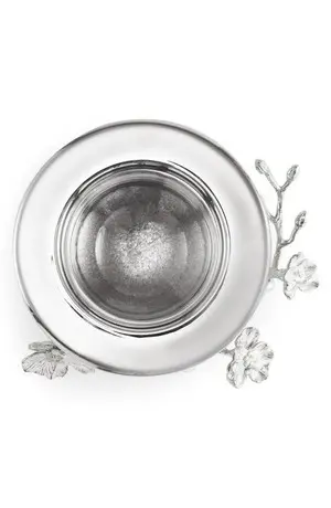 Michael Aram Silver Orchid Caviar Dish