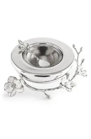 Michael Aram Silver Orchid Caviar Dish