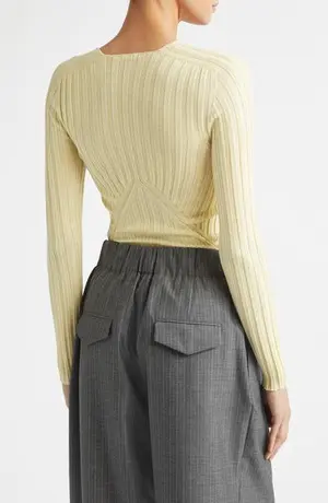 JIL SANDER Engineered Cashmere & Silk Rib Sweater