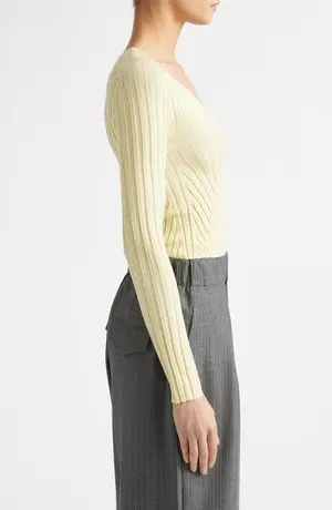 JIL SANDER Engineered Cashmere & Silk Rib Sweater