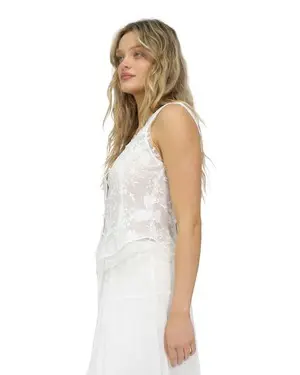 BELLE & BLOOM Future Lover Lace Button Up Blouse