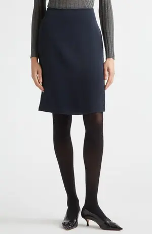 JIL SANDER Sablé Satin A-line Skirt - Midnight