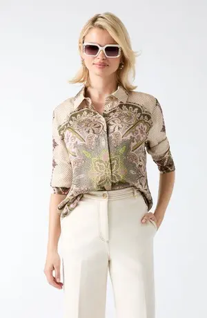 MARCIANO Melissa Mixed Print Button-up Shirt