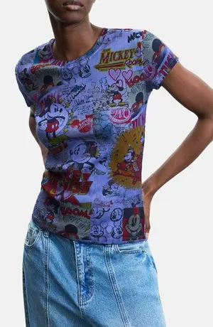 Desigual Print Rib Top