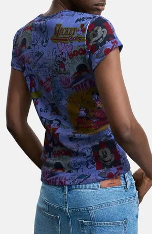 Desigual Print Rib Top