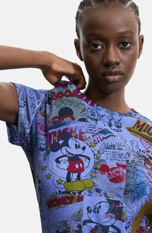 Desigual Print Rib Top