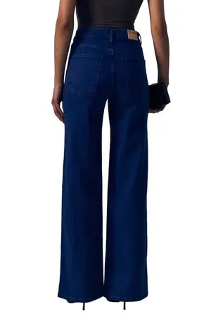 LE JEAN High Waist Wide Leg Column Jeans