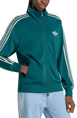 ADIDAS ORIGINALS Adicolor Classic Firebird 3-stripes Tricot Track Jacket - Rich Green/grey Two