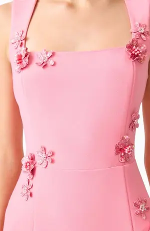 ELLIATT Hayley Beaded Floral Appliqué Sheath Gown