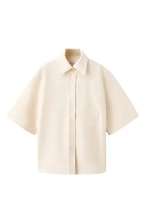 Mango Cotton Blend Tie Back Button-up Shirt