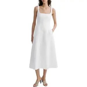 Mango Sleeveless A-line Midi Dress - White