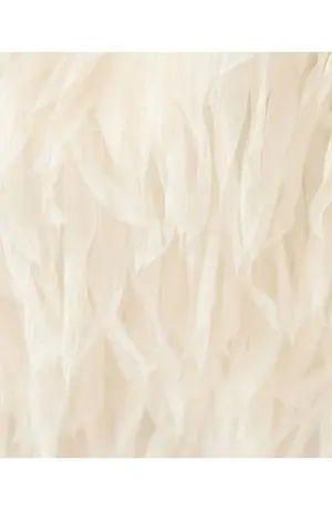 Mango Textured Fringe Strapless Crop Top