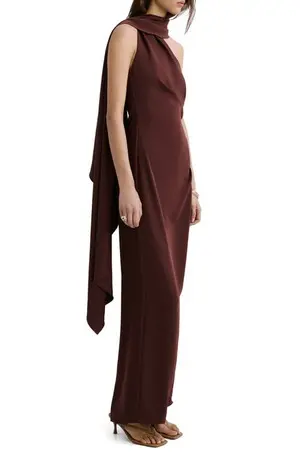Mango Scarf Neck One-shoulder Dress