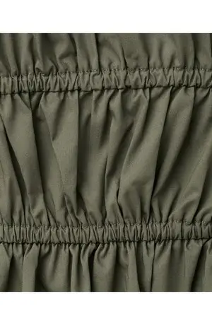 Mango Smocked Poplin Midi Dress
