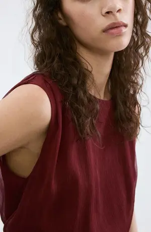 Mango Sleeveless Gathered Waist Dress