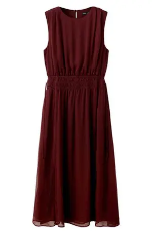 Mango Sleeveless Gathered Waist Dress