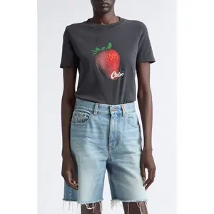 Chloé Strawberry Graphic T-shirt - Ash Black