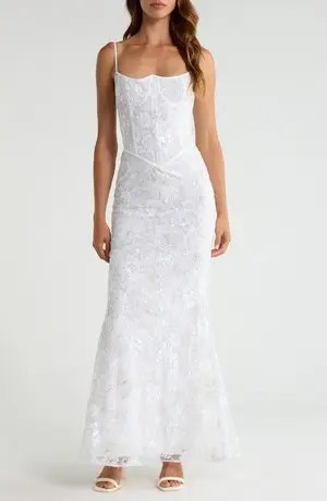 House Of Cb Naima Hand Beaded Gown