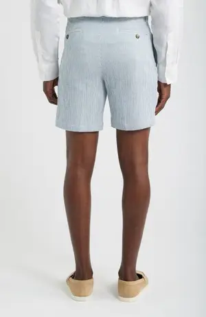 Berle Cotton Seersucker Flat Front Shorts