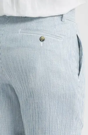 Berle Cotton Seersucker Flat Front Shorts