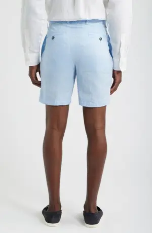 Berle Flat Front Linen Shorts