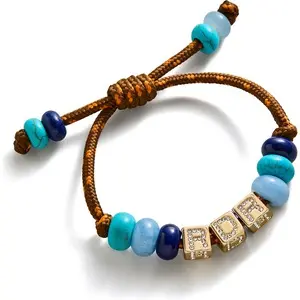 Baublebar Block Letter Semi-precious Bead Cord Bracelet Brown