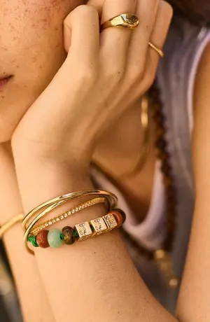 Baublebar Block Letter Semi-precious Bead Cord Bracelet - Green